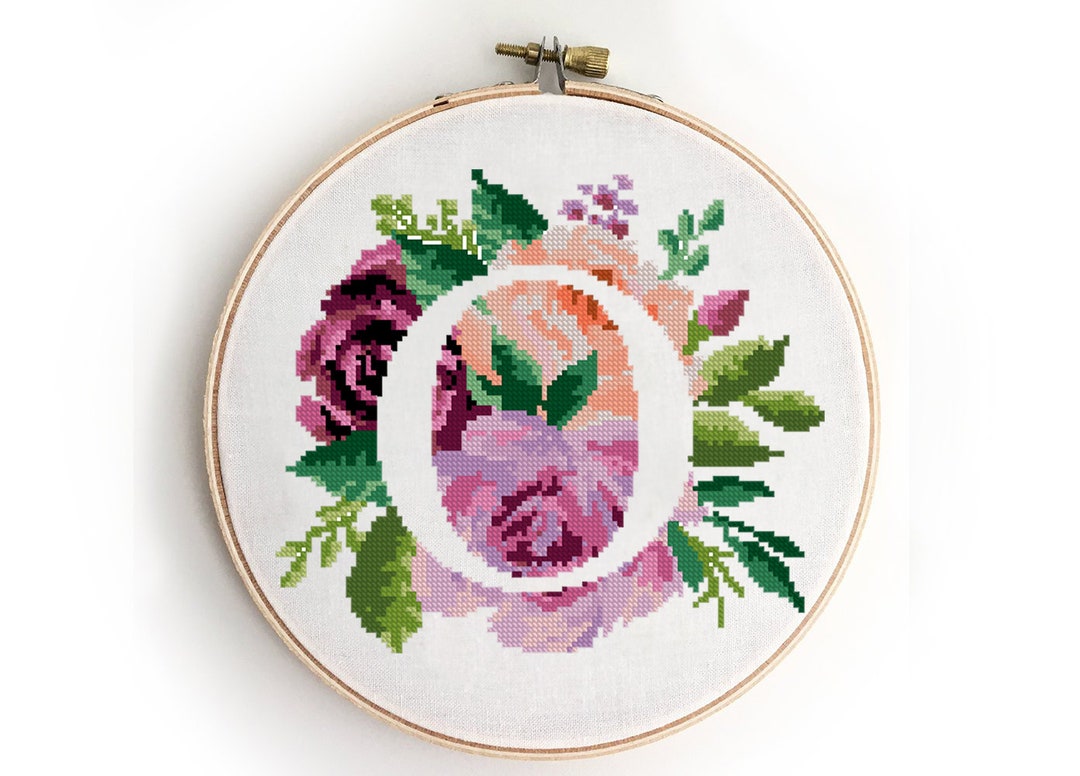 Letter O Floral Monogram Cross Stitch Pattern (PDF) - Etsy