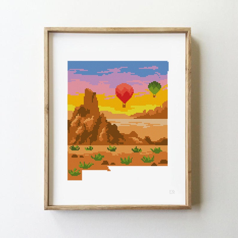 New Mexico State Counted Cross Stitch Pattern Skyline - Etsy