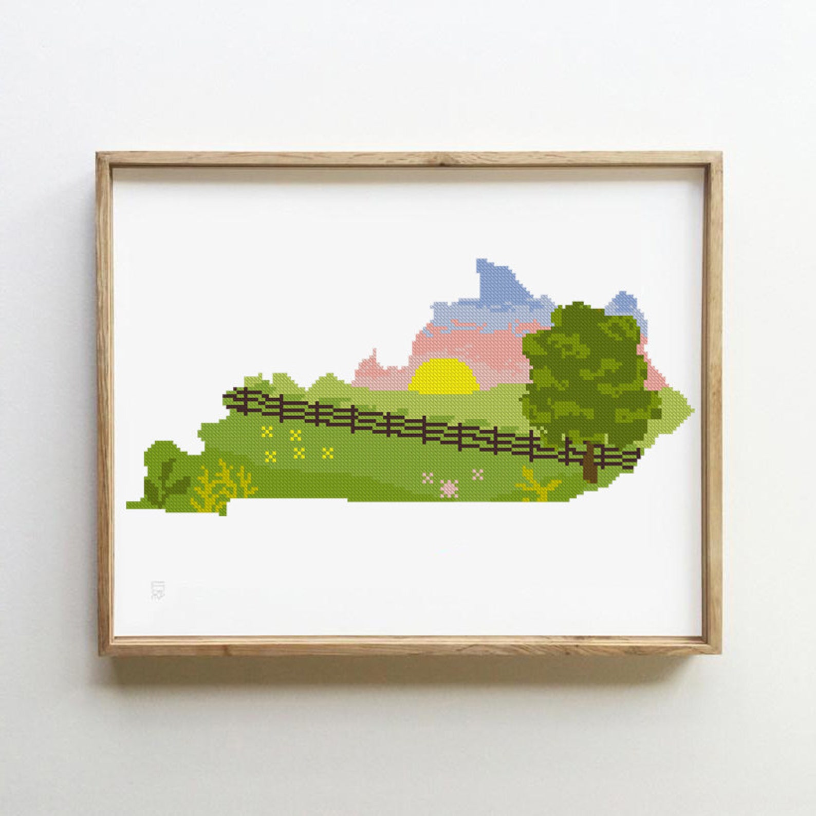 Kentucky Cross Stitch Pattern Counted Easy Design Modern - Etsy