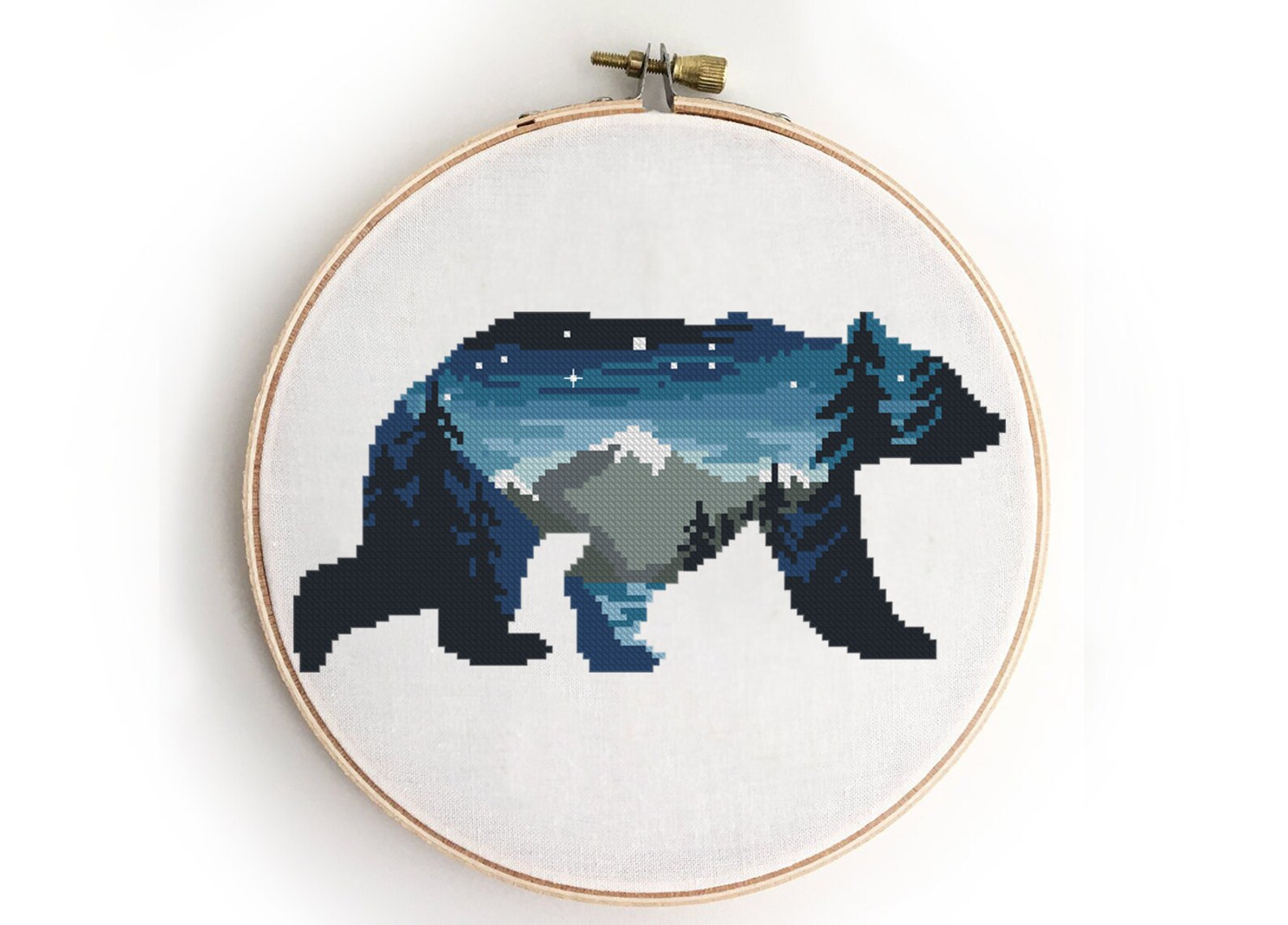 Animals Set Counted Cross Stitch Pattern Bear Wolf Woodland - Etsy
