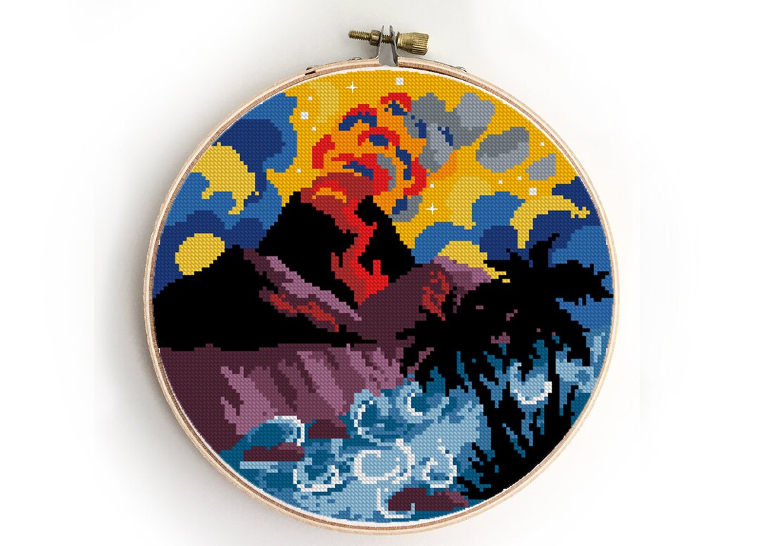 Hawaii Volcanoes Cross Stitch Pattern PDF | National Park Landscape ...