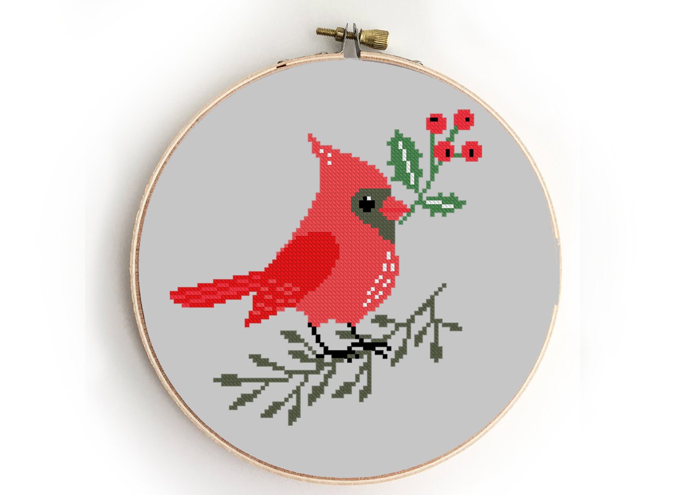 Christmas bird counted cross stitch pattern tree cute little | Etsy