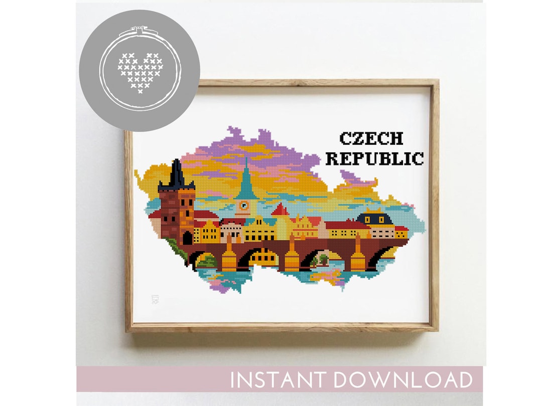 Czech Republic Cross Stitch Pattern Praha Landscape Nature DIY - Etsy