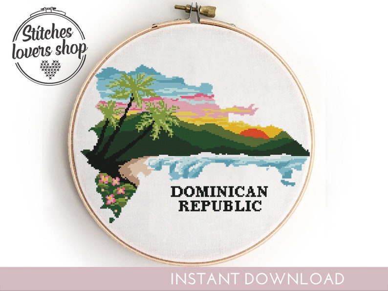 Dominican Republic Cross Stitch Pattern Landscape Nature - Etsy