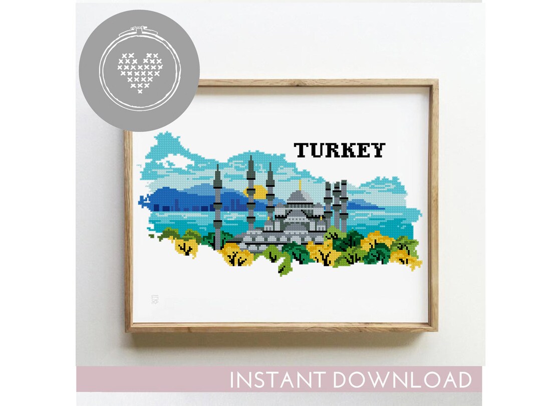 Turkey Cross Stitch Pattern | Ankara Landscape Xstitch | Nature ...
