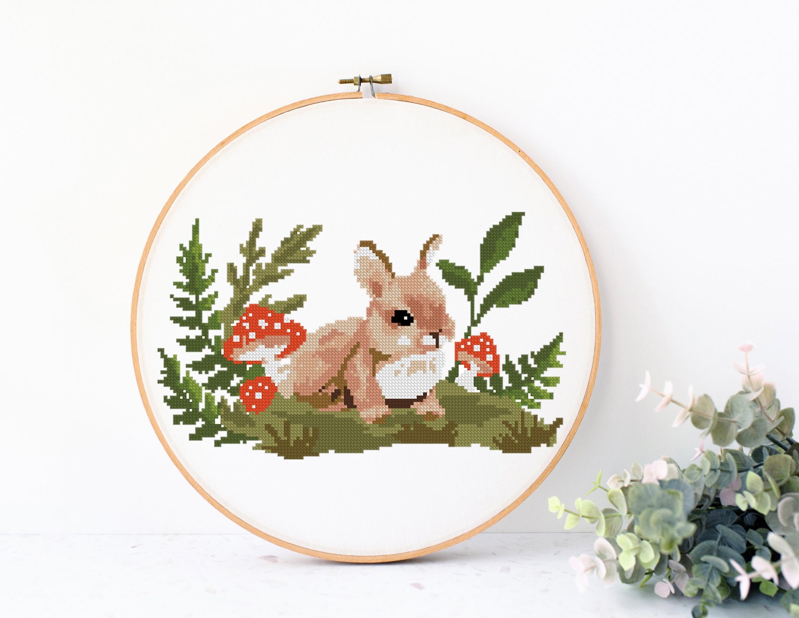 Bunny Counted Cross Stitch Pattern Nursery Decor Forest Animal - Etsy