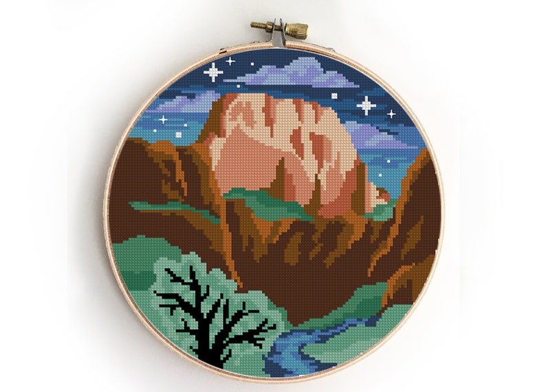 Zion National Park Counted Cross Stitch Pattern Utah State | Etsy