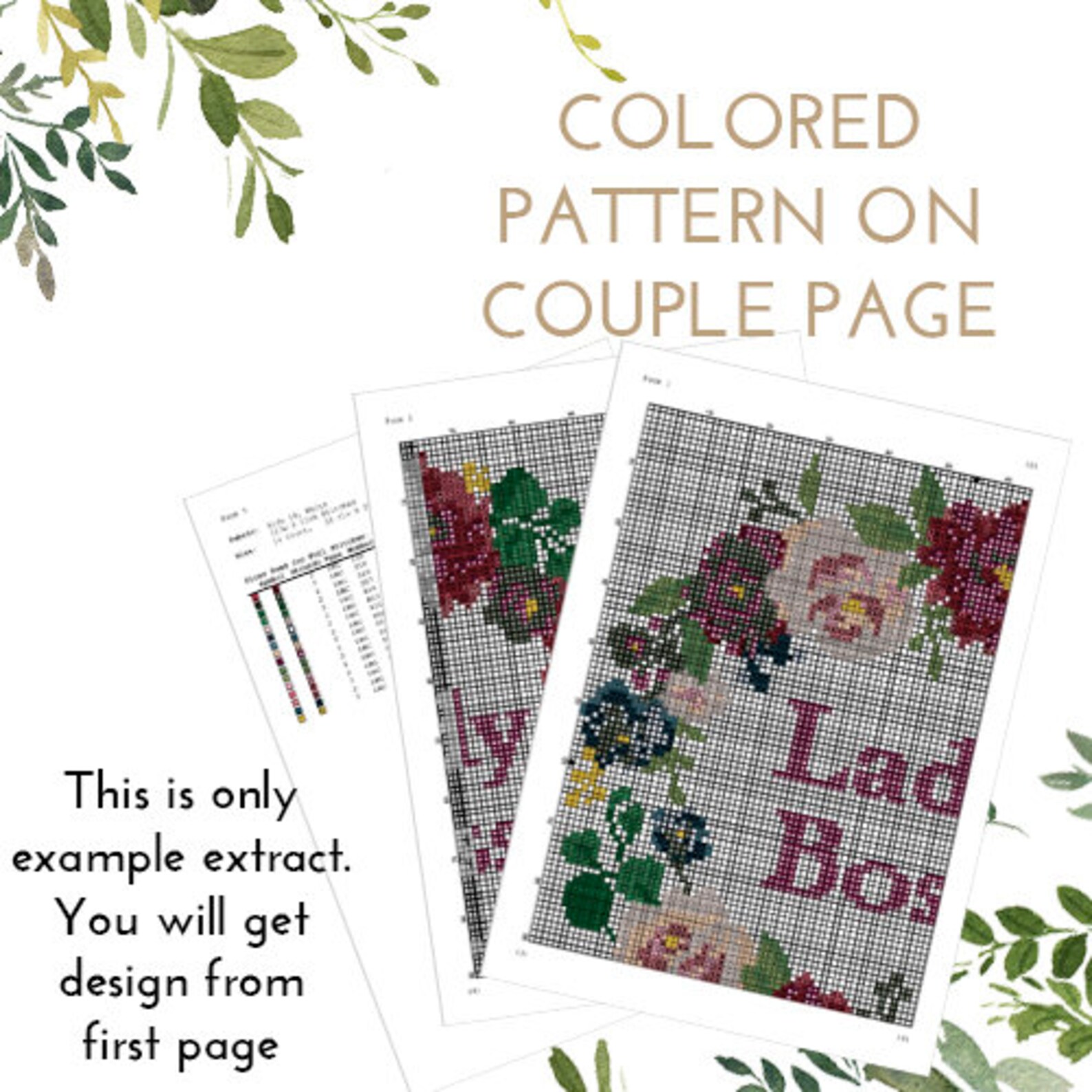 Book counted cross stitch pattern forest magic landscape DIY | Etsy