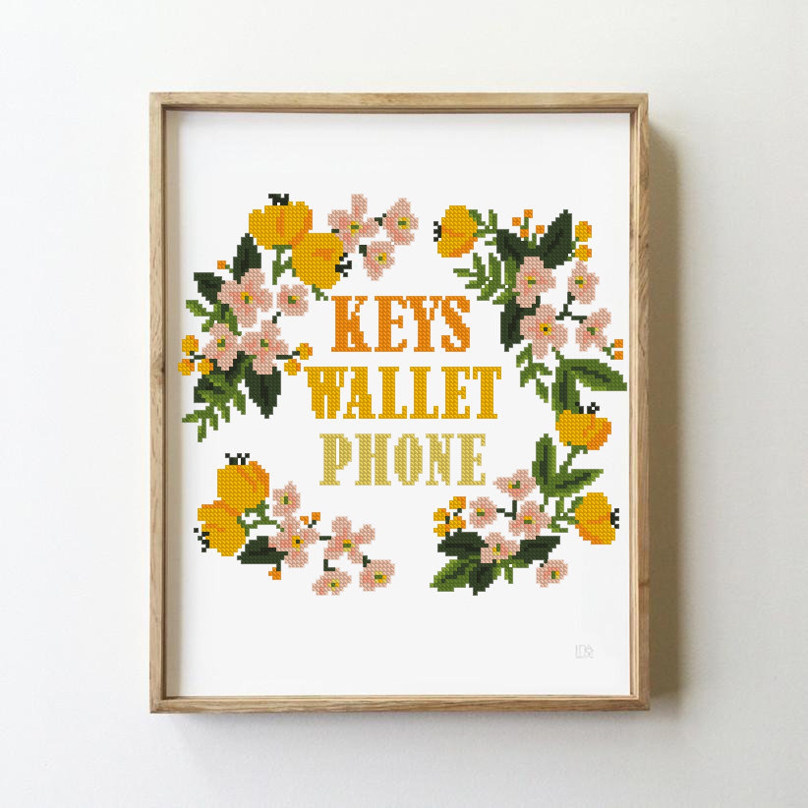 Keys Wallet Phone Counted Cross Stitch Pattern Cute Easy | Etsy