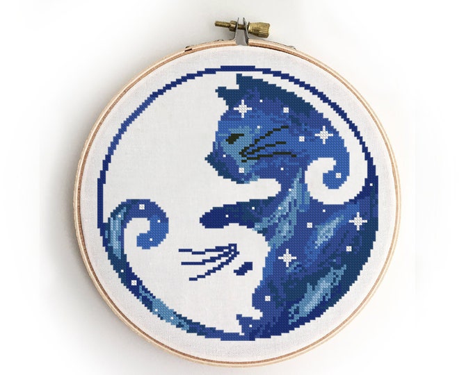 Luna and Apollo - Cross Stitch Pattern - Yin Yang Cross Stitch - Cats ...