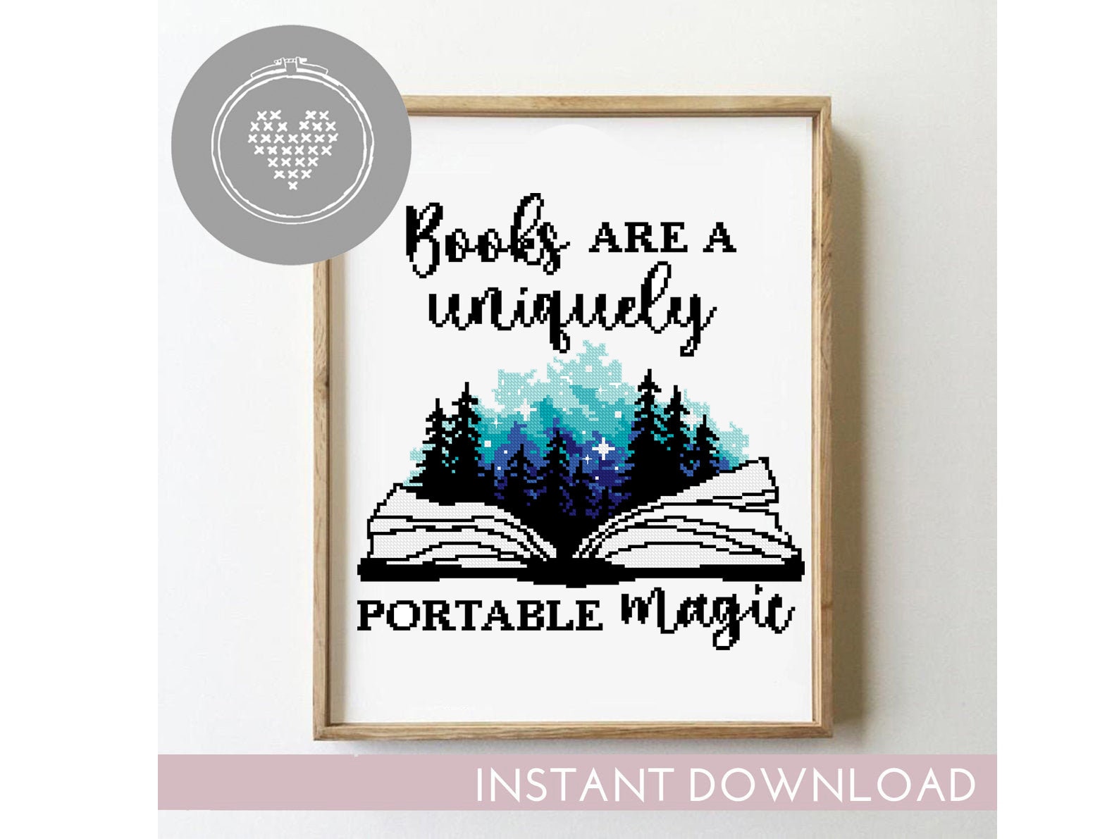 Book Counted Cross Stitch Pattern Easy Modern DIY Chart Quote - Etsy