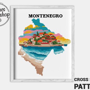 Montenegro Cross Stitch Pattern Counted Landscape Nature Xstitch DIY ...