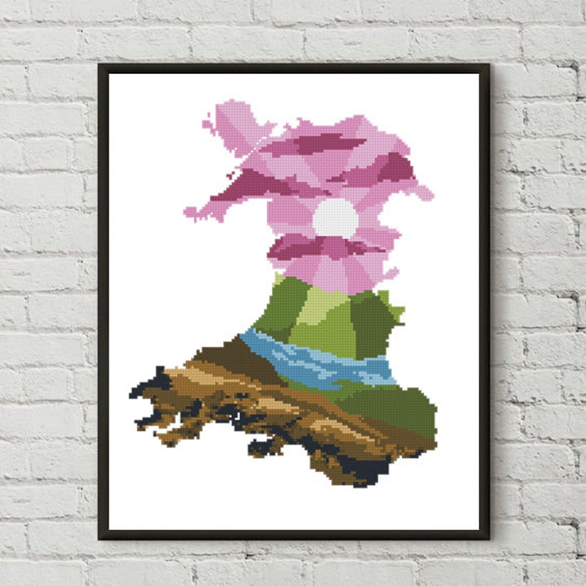 Wales England counted cross stitch pattern United Kingdom | Etsy