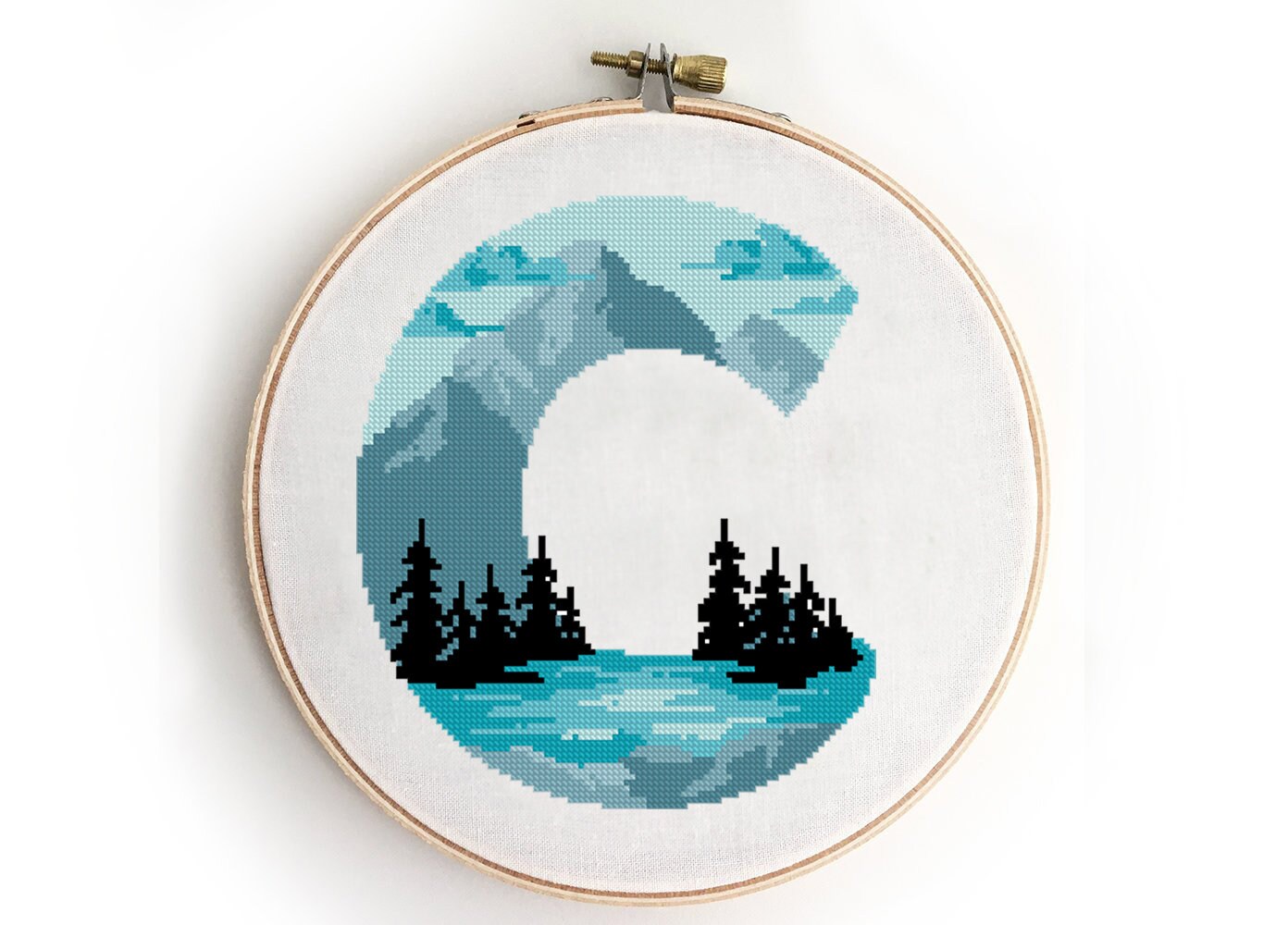 Letter C Counted Cross Stitch Pattern Monogram Night Sky | Etsy