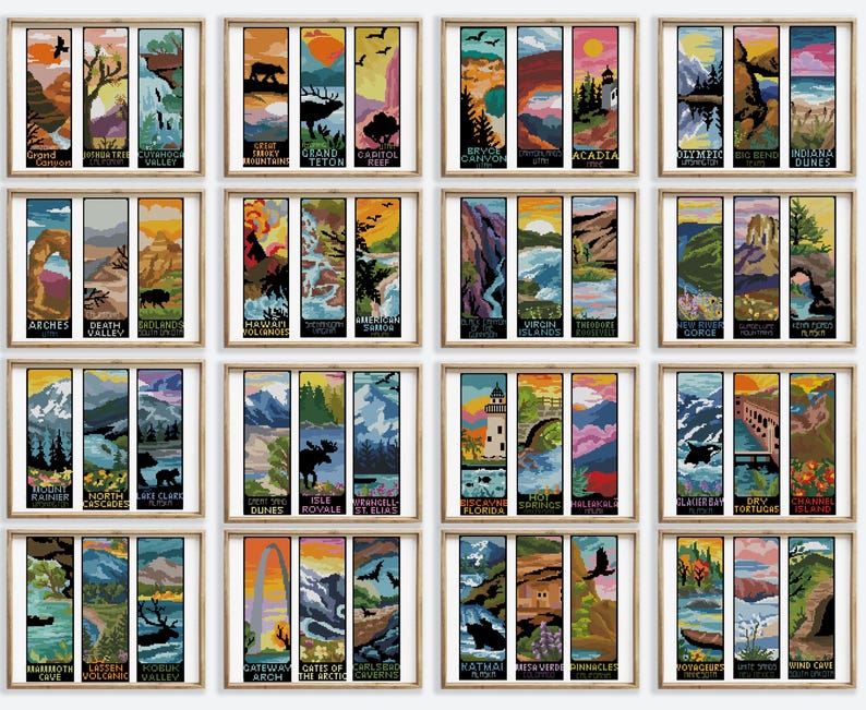 63 National Parks Bookmark Set, US Parks Bookmarks, Nature Lover Gift ...