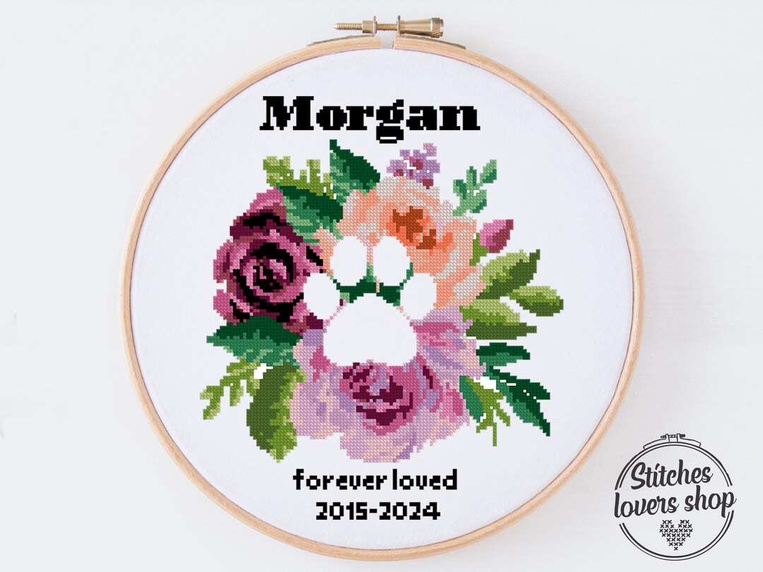 Personalized Memorial Cross Stitch Pattern Counted Chart Modern Xstitch ...