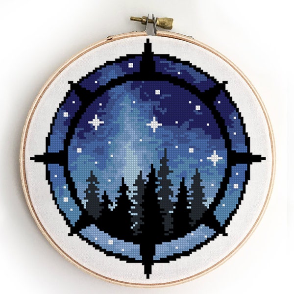 Compass Cross Stitch Pattern - Etsy
