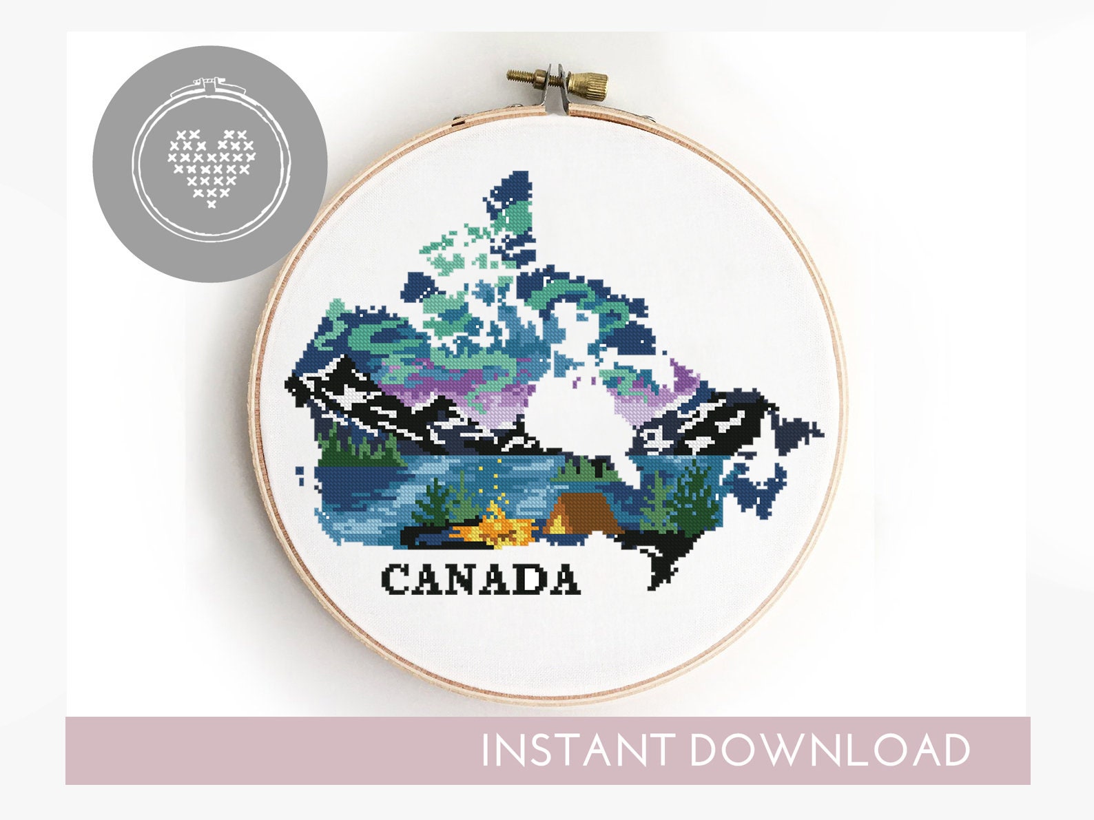 Canada Cross Stitch Pattern Counted Landscape Nature Xstitch - Etsy