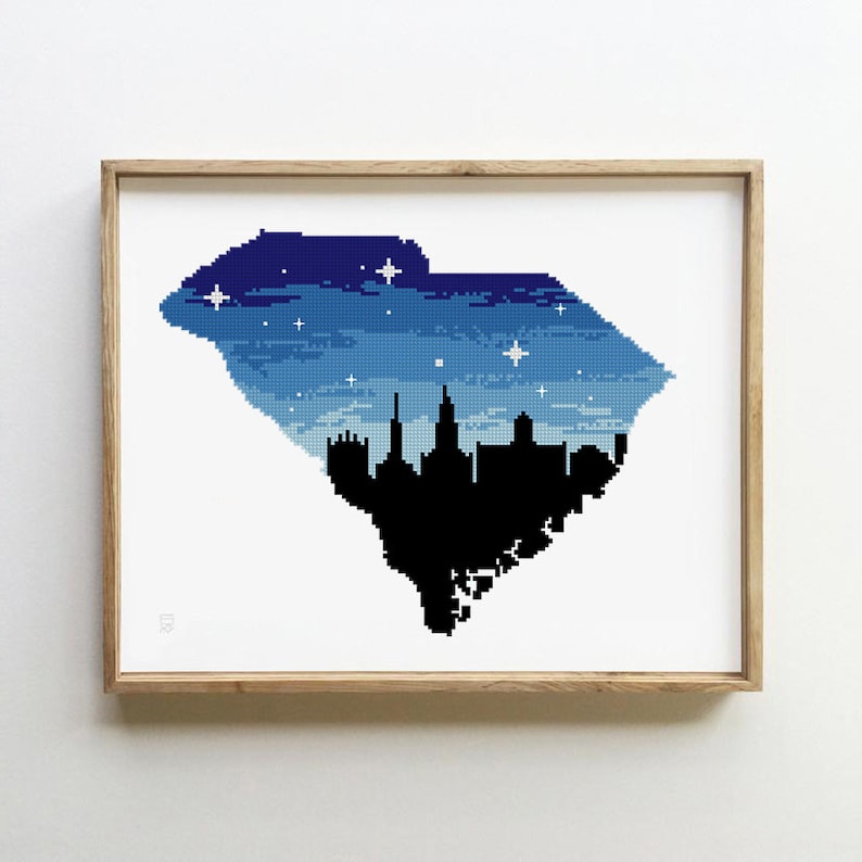 South Carolina Cross Stitch Pattern: Charleston Galaxy Silhouette (PDF ...