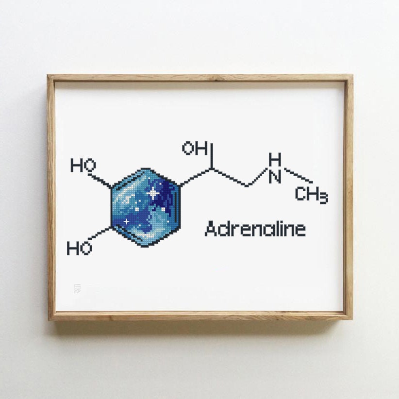 Molecule of Adrenaline counted cross stitch pattern xstitch | Etsy