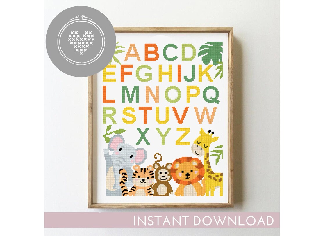 Alphabet Cross Stitch Pattern PDF | Modern Easy Letters Chart | DIY ...