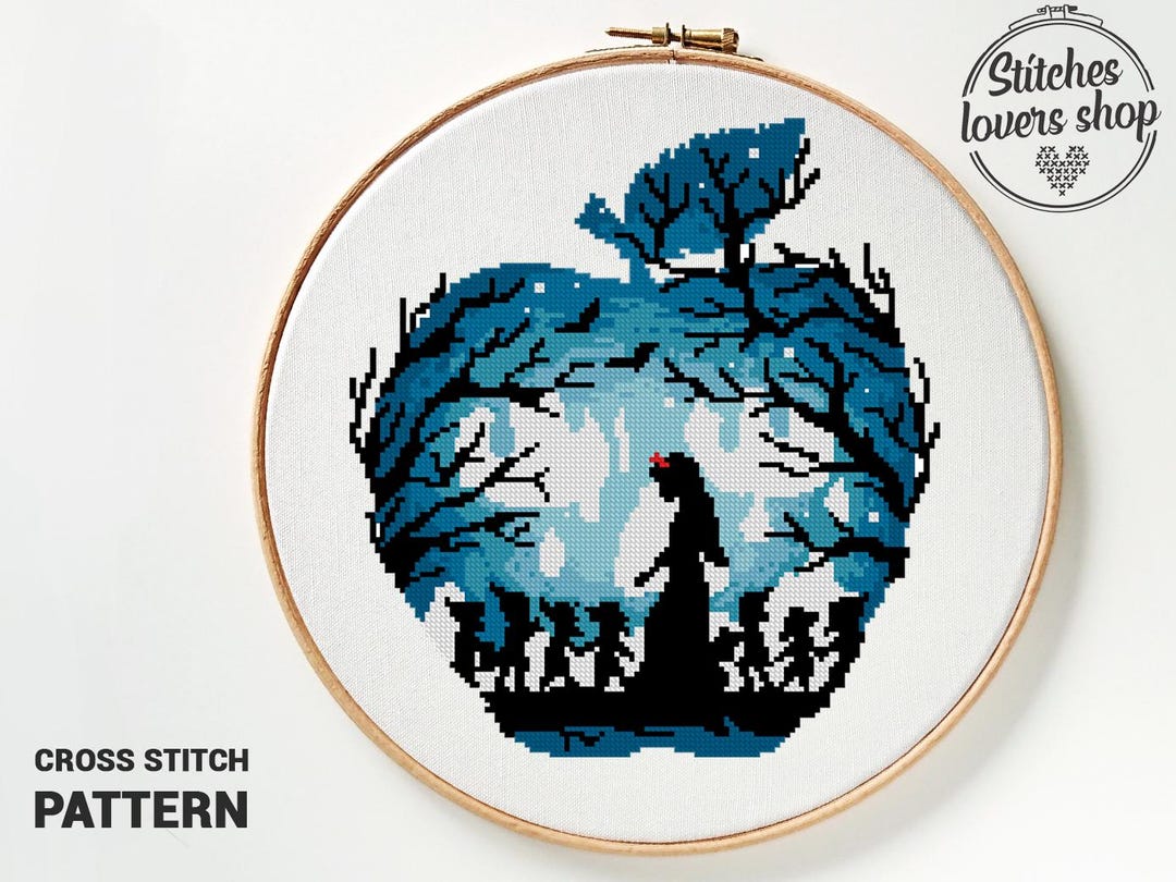 Snow White Cross Stitch Pattern: Halloween Book Design (PDF) - Etsy