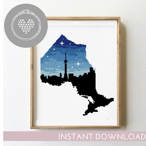Ontario Province Canada Modern Cross Stitch Pattern - Etsy