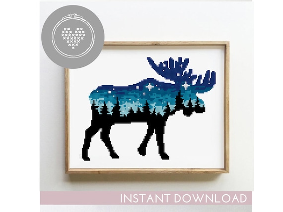 Moose Silhouette Pattern