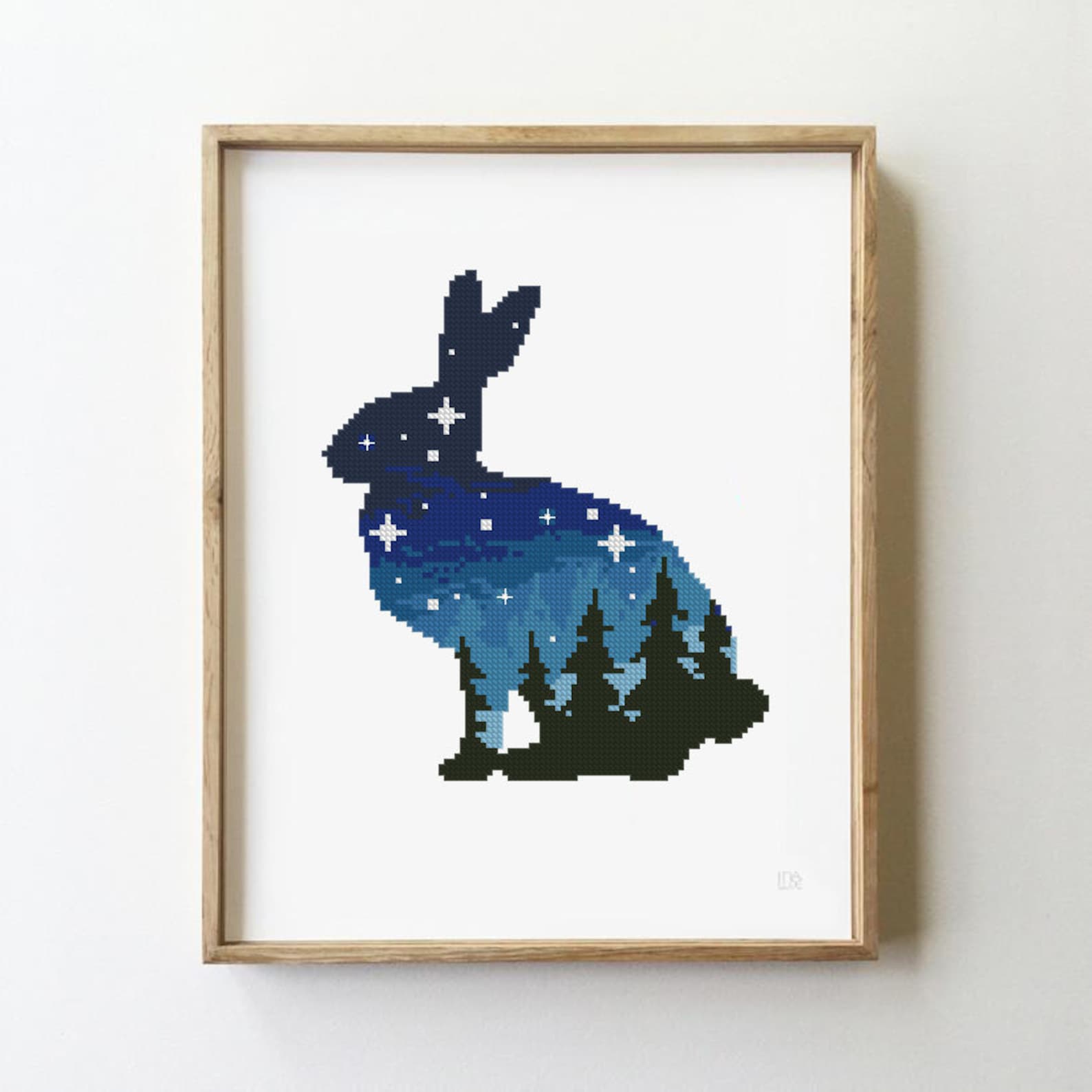 Starry Rabbit Cross Stitch Pattern Mountains Camping Nature - Etsy