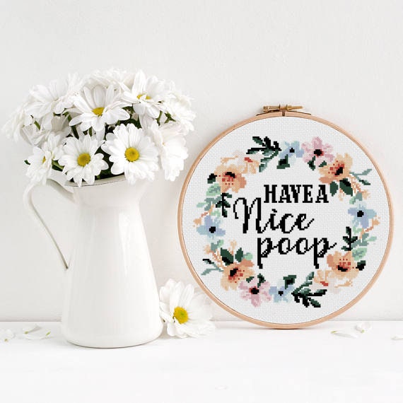 Have a Nice Poop Cross Stitch Pattern Counted Easy Xstitch DIY - Etsy