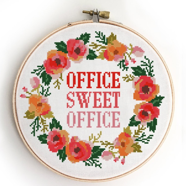 Office Cross Stitch - Etsy