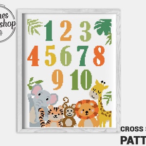 Numbers Cross Stitch Pattern PDF | Modern DIY Design | Easy Counted ...
