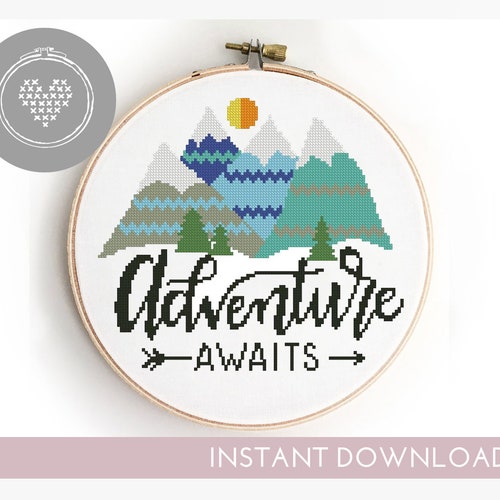Wedding Cross Stitch Pattern Adventure Awaits Camping - Etsy