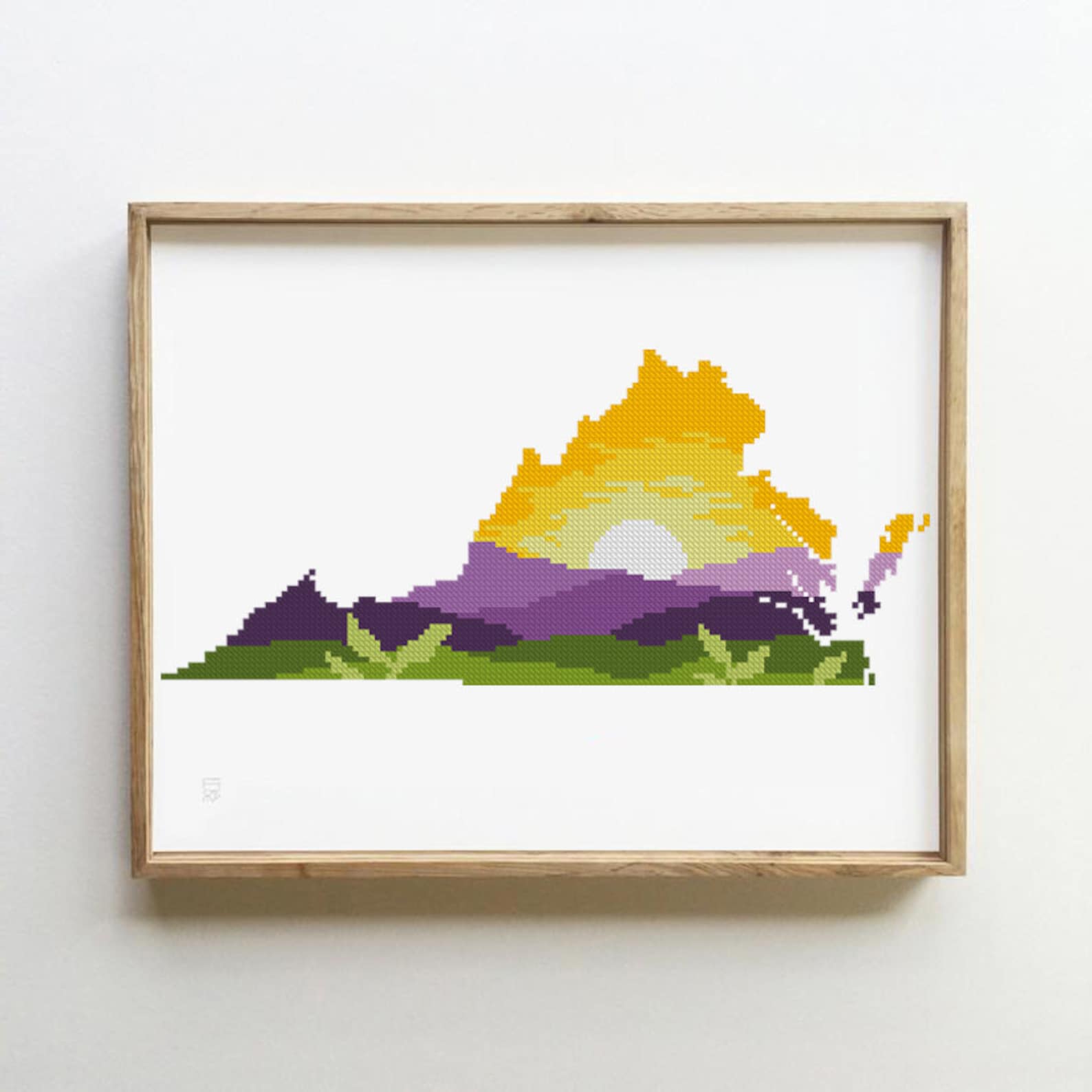 Virginia State Cross Stitch Pattern: Landscape Silhouette (PDF) - Etsy