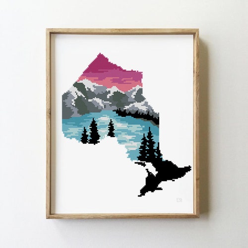 Ontario Province Canada Modern Cross Stitch Pattern - Etsy