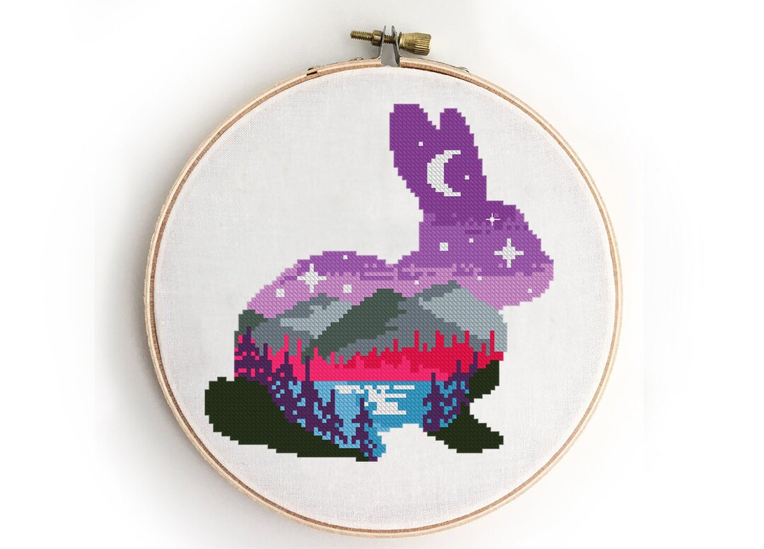 Rabbit Counted Cross Stitch Pattern Animal Woodland Landscape Forest ...