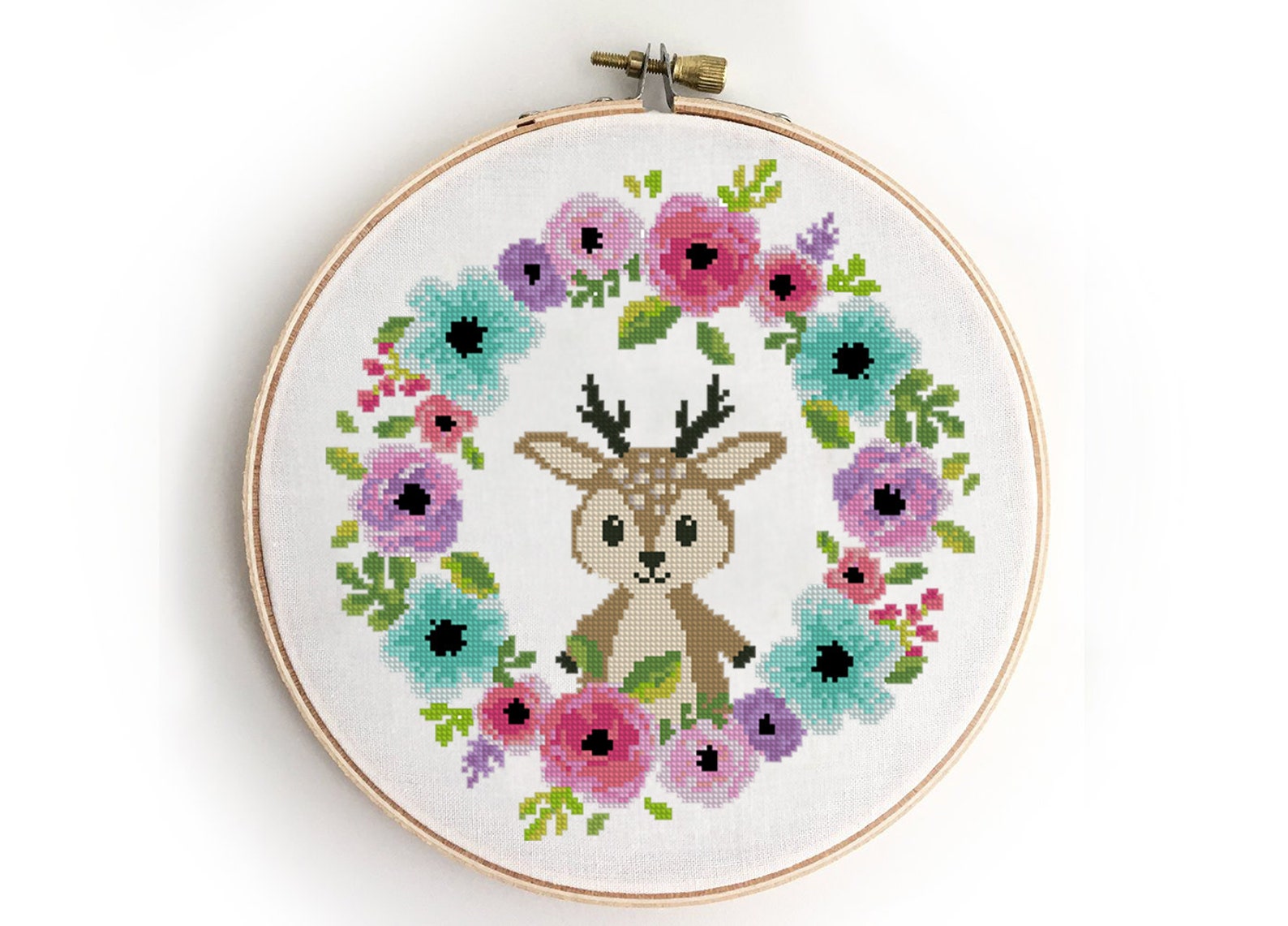 Set of 5 Animals Counted Cross Stitch Patterns Woodland Floral - Etsy