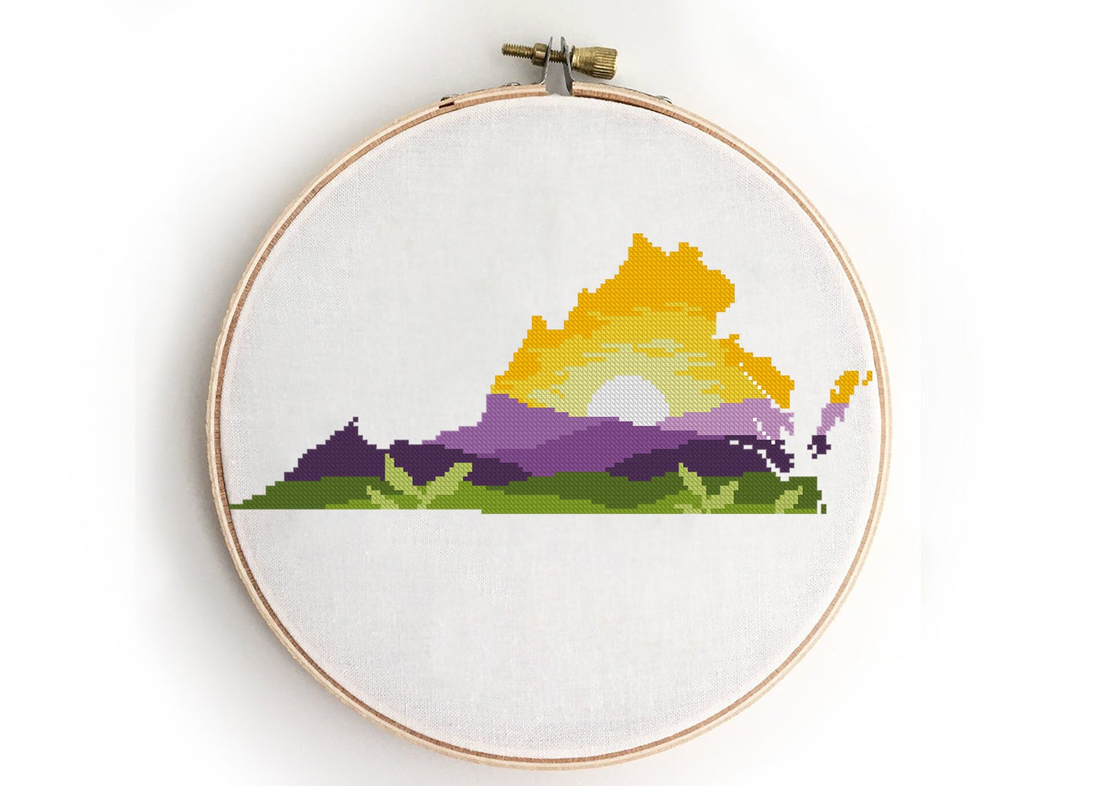 Virginia State Cross Stitch Pattern: Landscape Silhouette (PDF) - Etsy