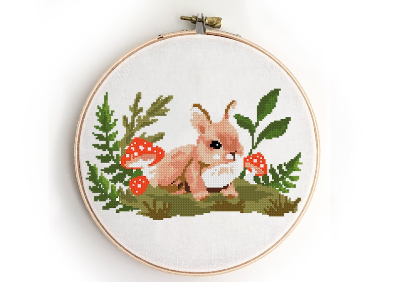 Bunny Counted Cross Stitch Pattern Nursery Decor Forest Animal | Etsy