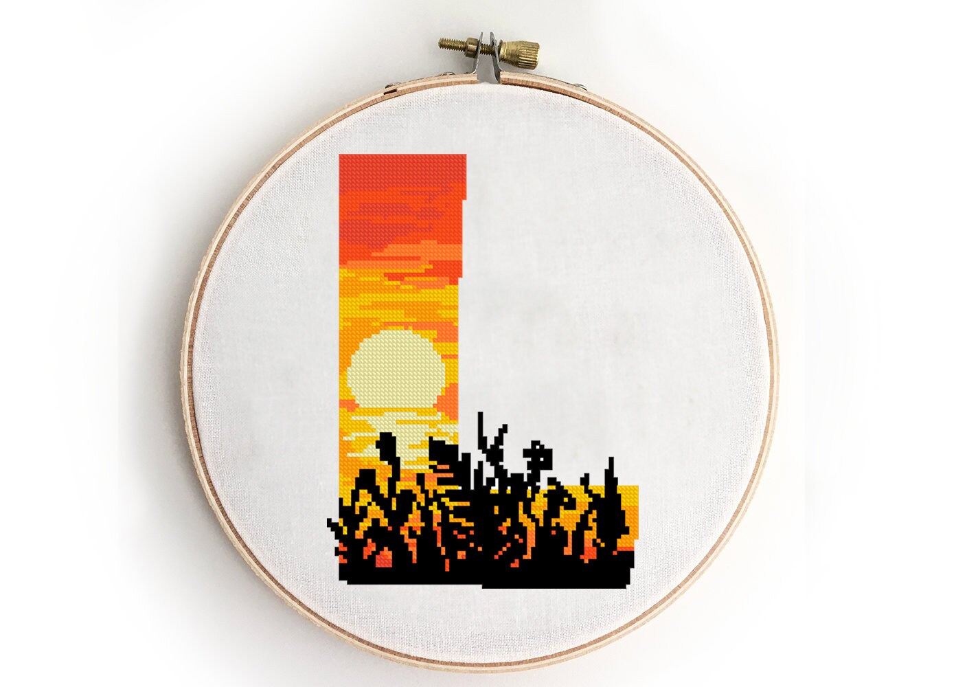 Letter L Counted Cross Stitch Pattern Monogram Night Sky | Etsy