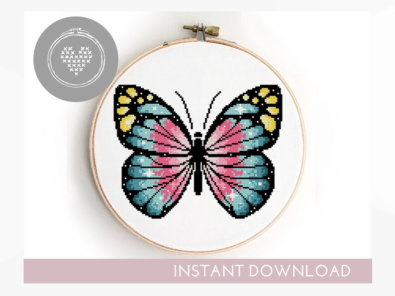 Butterfly Cross Stitch Pattern Counted Modern Xstitch Chart | Etsy