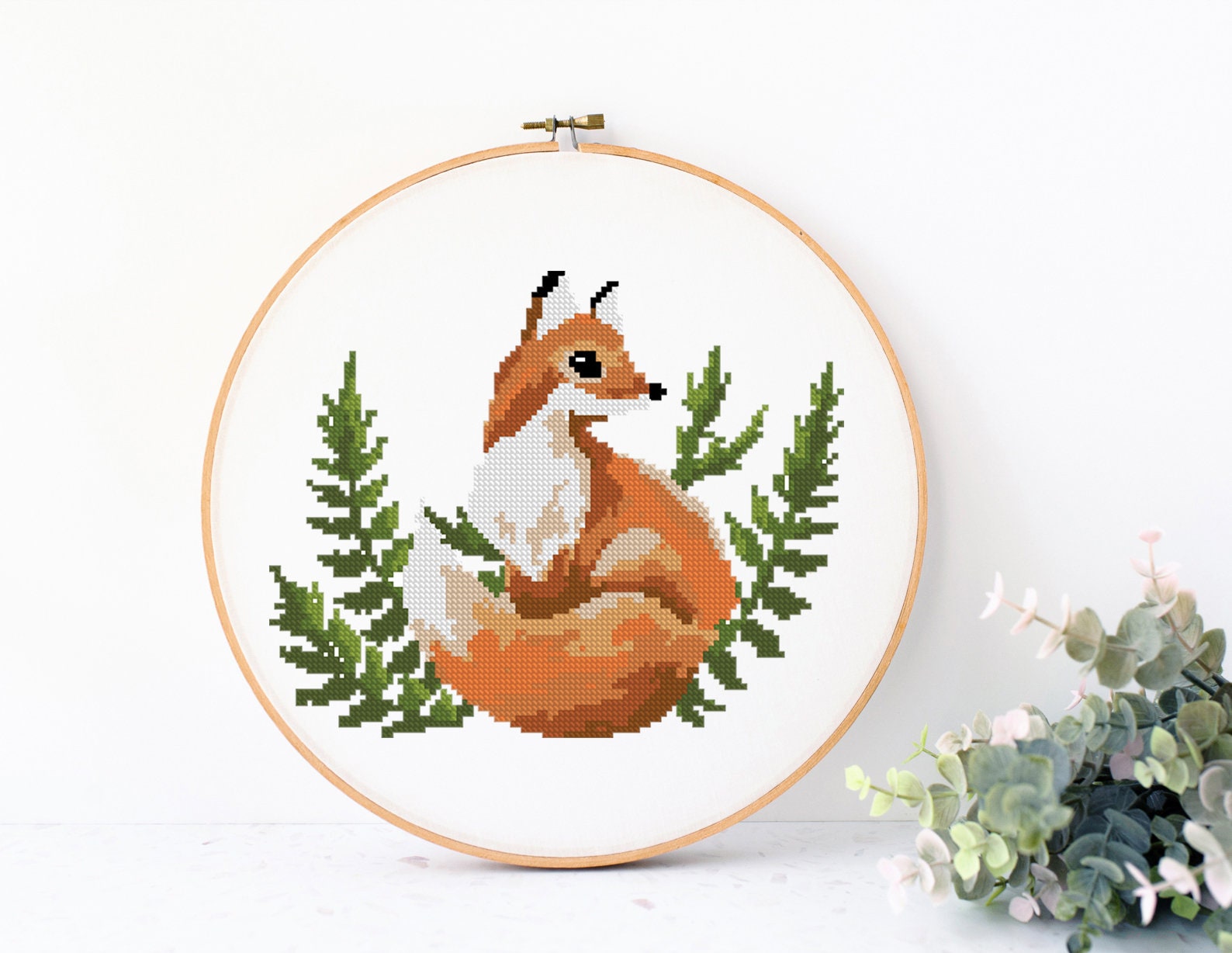 Fox counted cross stitch pattern nursery decor forest animal | Etsy