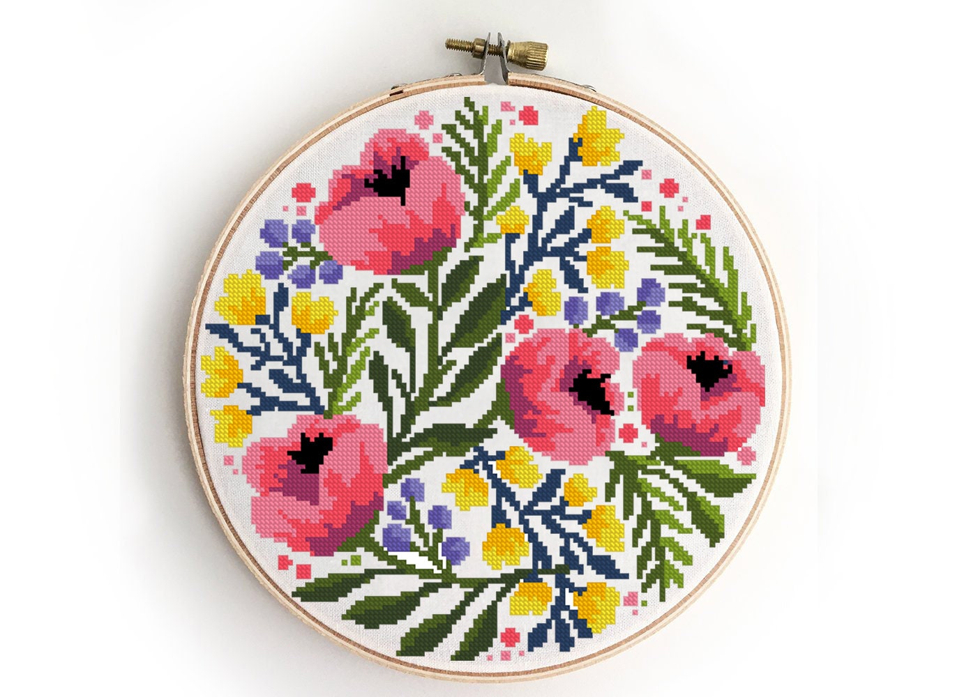 Floral Round Counted Cross Stitch Pattern Flowers Nursery - Etsy Canada