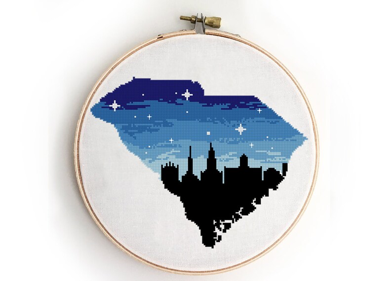 South Carolina Cross Stitch Pattern: Charleston Galaxy Silhouette (PDF ...