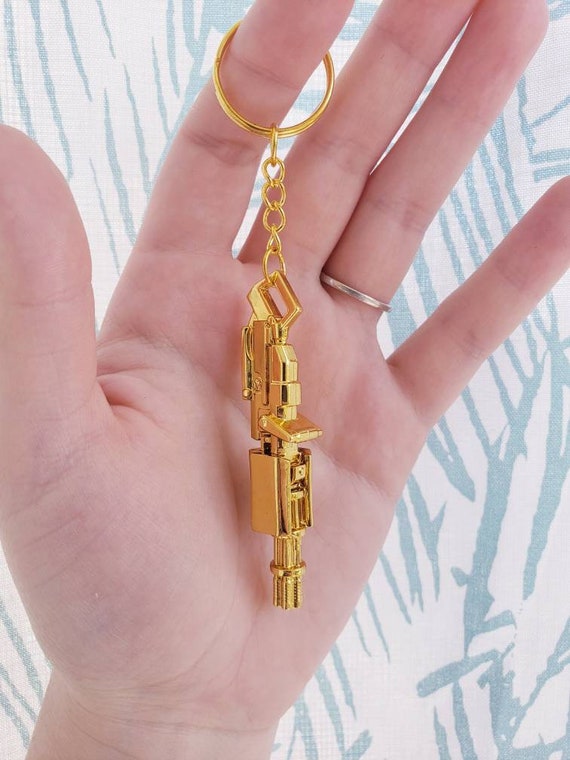 Video Game Repurposed Gold Mini-gun Keychain | Etsy