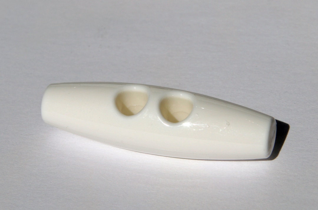 FREE First Class Shipping, 6 Pieces, White Plastic Toggle Button, 2 ...