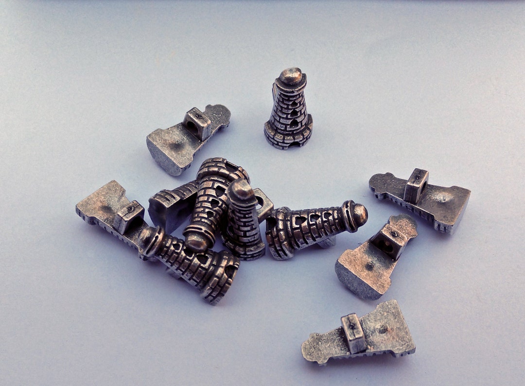 Free First Class Shipping, Lighthouse or Castle Button, Metalized ...