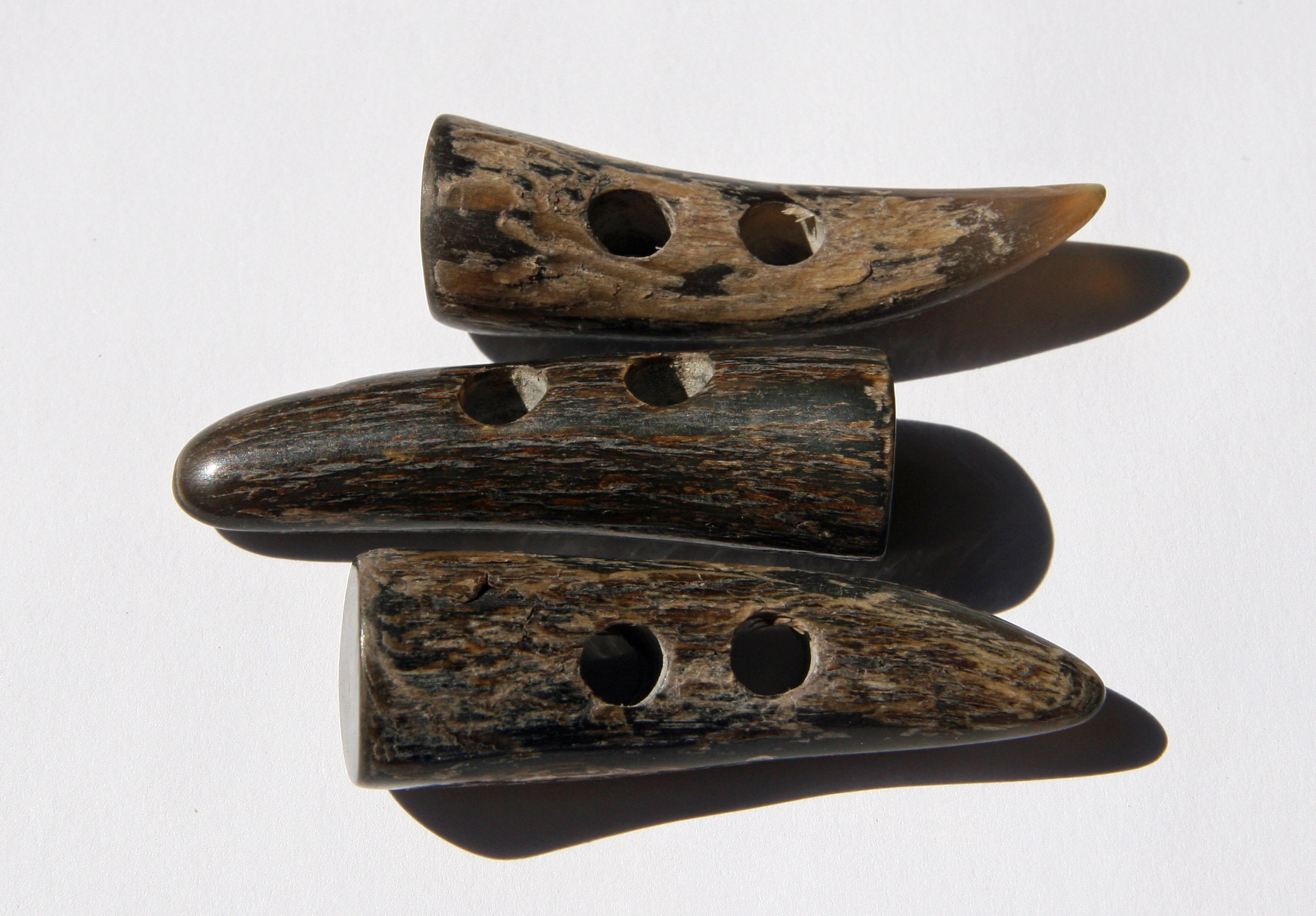 FREE First Class Shipping Black Horn Toggle Button 2 Hole - Etsy