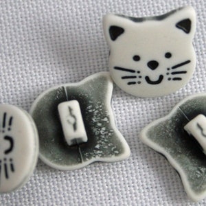 Free First Class Shipping Included, Cute Cat Face Button, Plastic ...