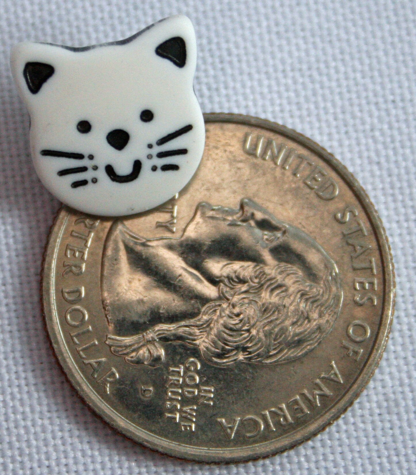 Free First Class Shipping Included, Cute Cat Face Button, Plastic ...